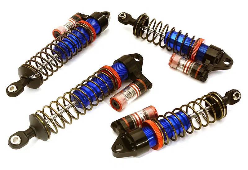 INTC28803BLUE Billet Machined Piggyback Shock Set 4X4 – New Sun Racing