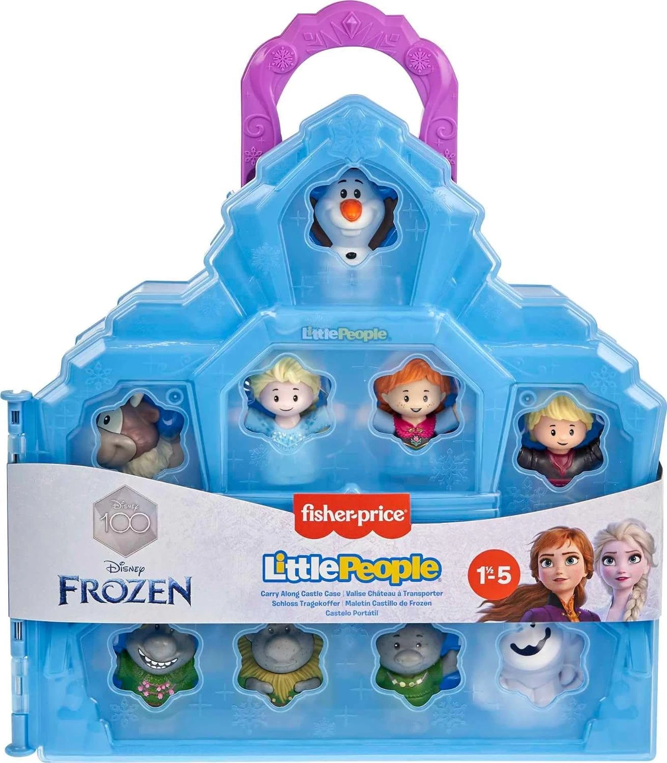 HMX76 Fisher-Price Little People Disney Frozen Carry Along Castle Case ...